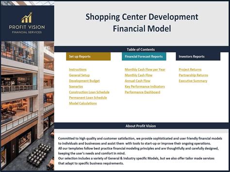 Shopping Center Development Financial Model Template