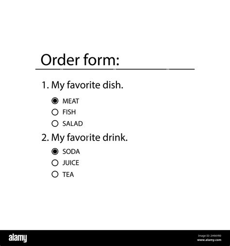 Online Order Form Radio List Is An Html Element Of The Website