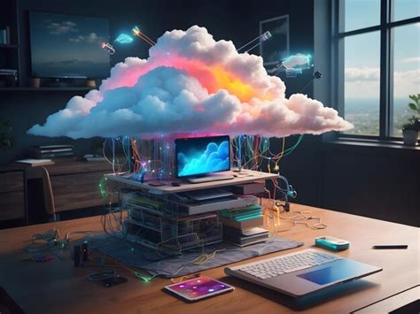 Premium Ai Image The Concept Of Cloud Computing And Remote Data