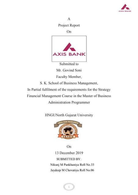 A Project On Axis Bank Pdf