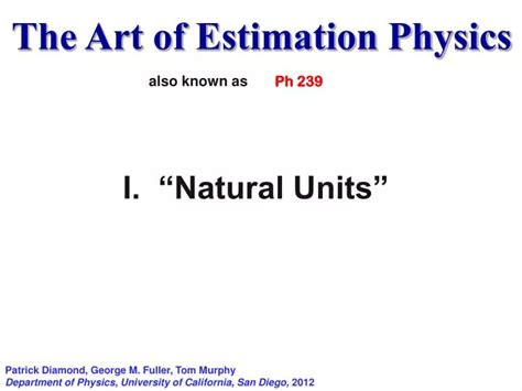 Ppt The Art Of Estimation Physics Powerpoint Presentation Free