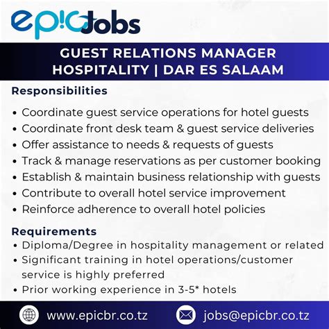 epic br on linkedin we are hiring🔊 guest relations manager hospitality