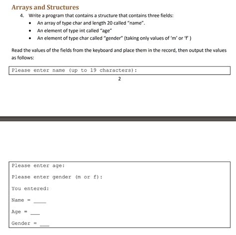Solved Program This In C Arrays And Structures 4 Write A Program That