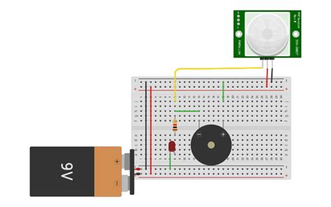 Circuit Design Motion Sensor Alarm Tinkercad
