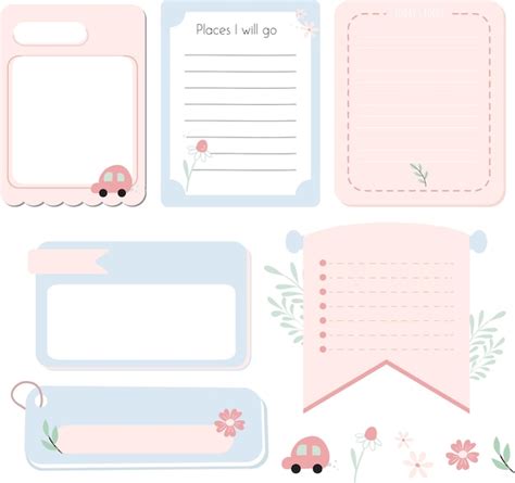 Premium Vector Vector Set Of Cute Pastel Pink Memo Pad Stickers For Digital Planning
