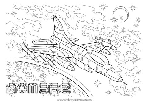 Nº De Colorear 1035 Avión Vehículos Espacio