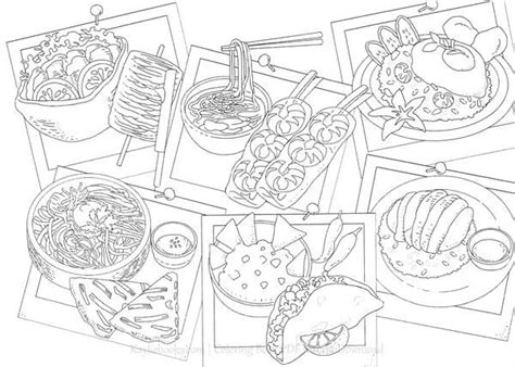 Printable Coloring Page Sweets Foodies Digital Coloring Sheet Download