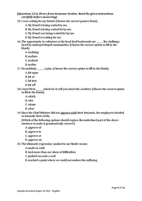 Mbose Sslc English Sample Question Paper 2025 Pdf Meghalaya Board 10th Sample Paper Aglasem