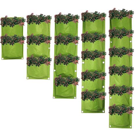 Badu Bg 1 6 джоба Вертикални зелени чанти за отглеждане Монтирани на стена Висящи саксии за