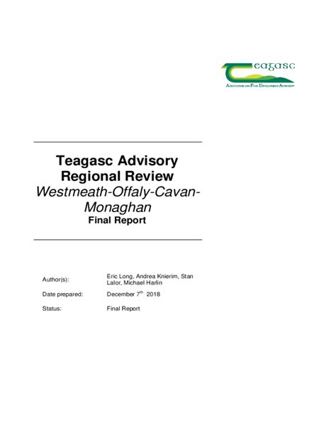 Fillable Online Teagasc Advisory Regional Review Kerry Limerick Fax Email Print Pdffiller