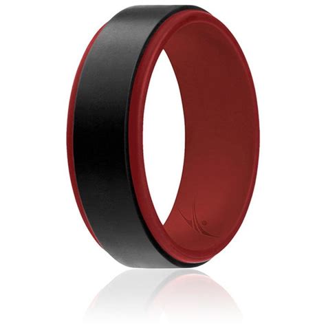 Silicone Wedding 2layer Step Ring Red Black By Roq For Men 7 Mm Ring Big W