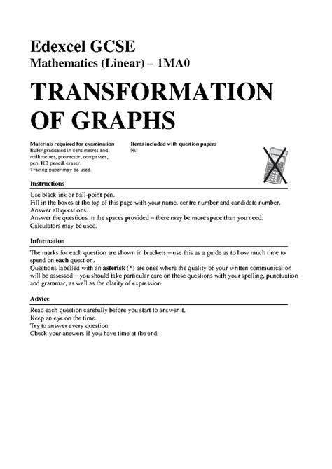 102 Transformation Of Graphs Edexcel Gcse Mathematics Linear 1ma Transformation Of Graphs
