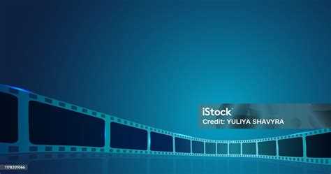 파란색 배경에 필름 스트립 롤 프레임 시네마 벡터 영화제 포스터 배너 또는 전단지 배경 예술 디자인 릴 시네마 필름 스트립