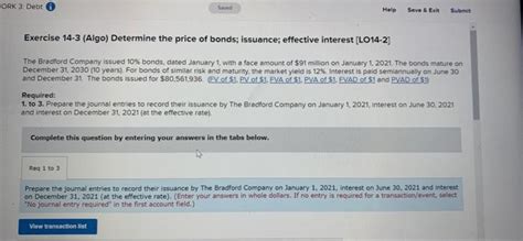 solved ork 3 debt savedt help save and exit submit exercise