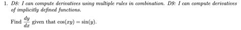 Solved 1 D8 I Can Compute Derivatives Using Multiple Rules