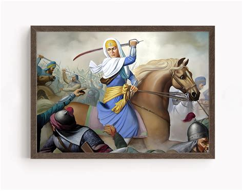 Sikh Art Mai Bhago Mata Bhag Kaur Sikh Warrior Vintage Art Print Canvas