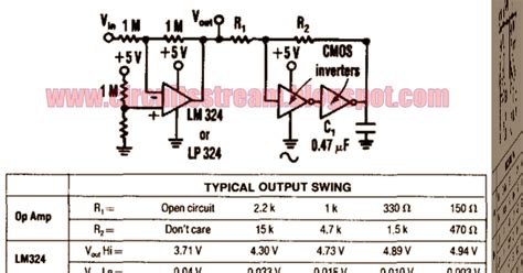 Op Swing Rail To Rail Circuit Diagram With Lm