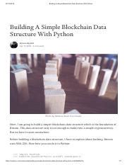Building A Simple Blockchain Data Structure With Python Pdf Building A Simple