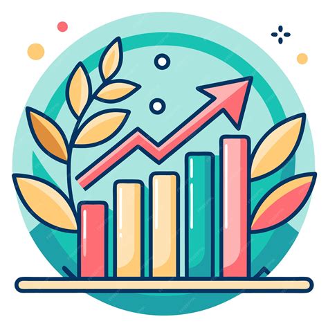 Tendencia Al Alza Ilustrada Con Flecha De Gráfico De Barras Y Hojas