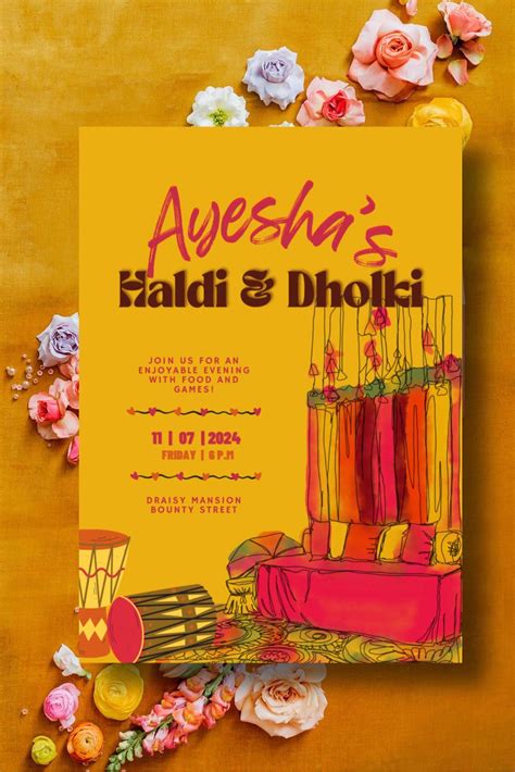 Colorful Haldi Invitation Minimal Haldi Invite Custom Template Mayoun