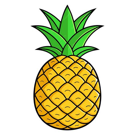 Pineapple Clipart Vector Illustration Premium Vector