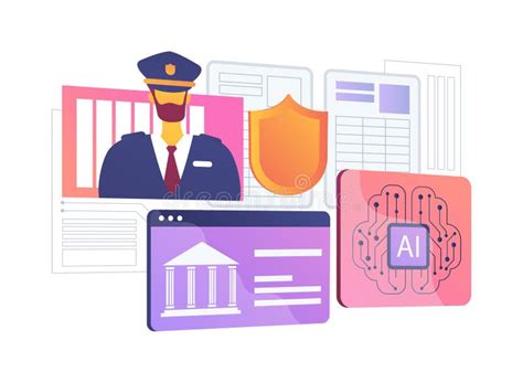 Ai Backed Public Safety Abstract Concept Vector Illustration Stock Illustration Illustration