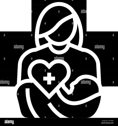 Postpartum Care Gynecologist Glyph Icon Vector Illustration Stock