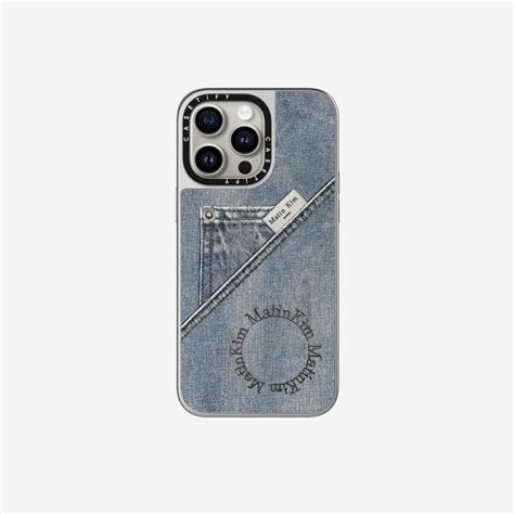 케이스티파이 X 마뗑킴 아이폰 데님 포켓 맥세이프 미러 케이스 실버 Casetify Kream