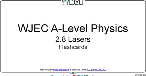 Flashcards Electricity And Light WJEC PMT Education