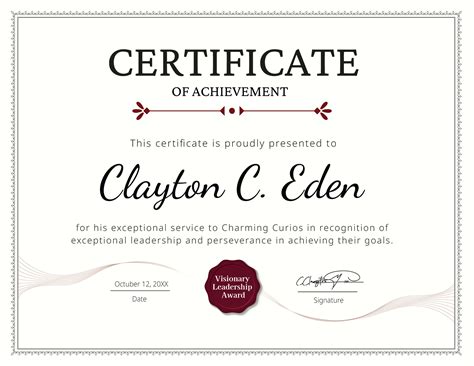 Innovative Achievement Certificate Template Landscape Wordlayouts