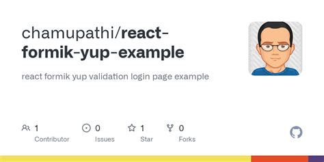 GitHub Chamupathi React Formik Yup Example React Formik Yup Validation Login Page Example