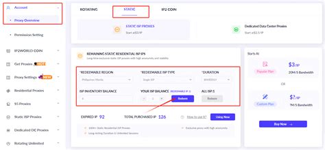 how to configure static isp proxy for ip2world ip2world