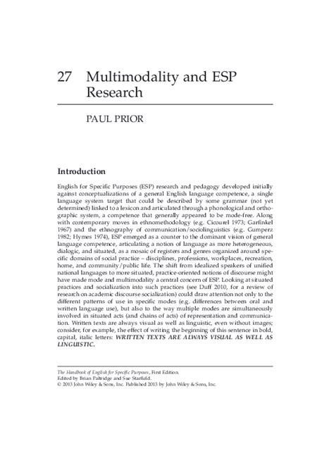pdf multimodality and esp research