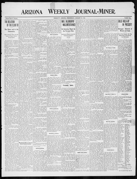 Weekly Arizona Journal Miner 1904 01 27 Arizona Memory Project