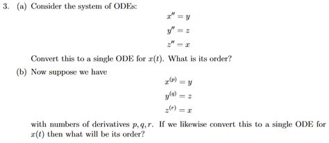 solved 3 a consider the system of odes 1 y y 2