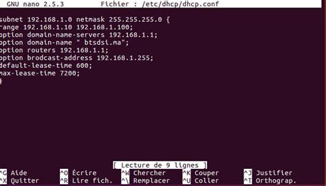 Installation Et Configuration Dhcp Sous Linux Ubuntu Btsfes
