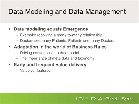 Geek Sync I Agile Data Management Vs Agile Data Modeling Ppt