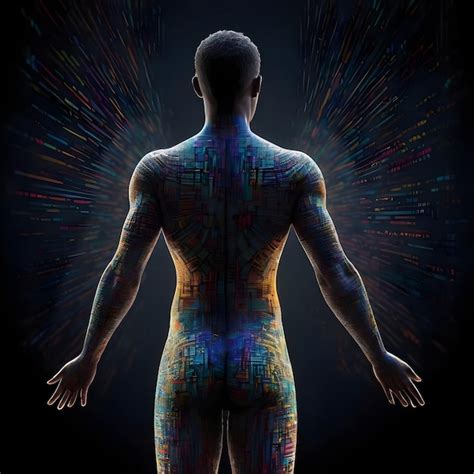 premium ai image a vibrant cascade of colorful binary matrix code