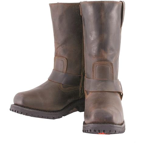 Milwaukee Leather Dark Brown 11 In Leather Harness Boots Mbm9062 Brn