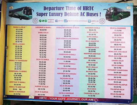 Hrtc Bus Schedule Timings Of Hrtc Ac Buses Vargis Khan