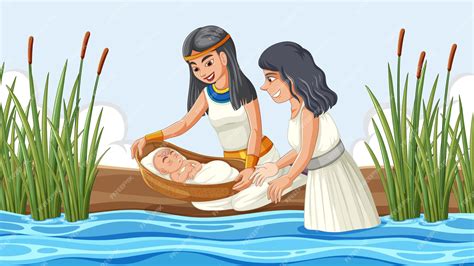 La Hija Del Faraón Descubre Al Bebé Moisés En Una Escena En El Río