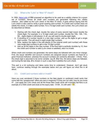 Luhn Algorithm PDF Programming Languages Computing