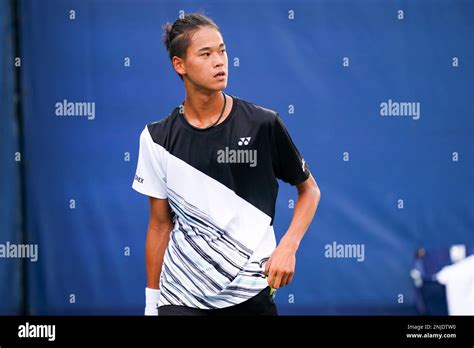 Rei Sakamoto In Action During A Junior Boys Singles Match At The Us Open Sunday Sep