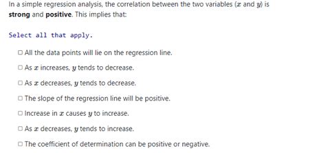 Solved In A Simple Regression Analysis The Correlation