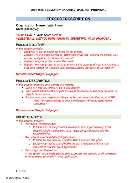 Project Description October 2020 Project Description Template Doc Template Pdffiller