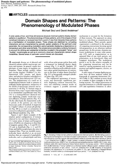 Pdf Domain Shapes And Patterns The Phenomenology Of Modulated Phases