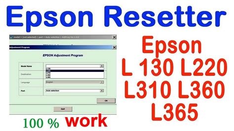 Epson L3150 Resetter Adjustment Program Download