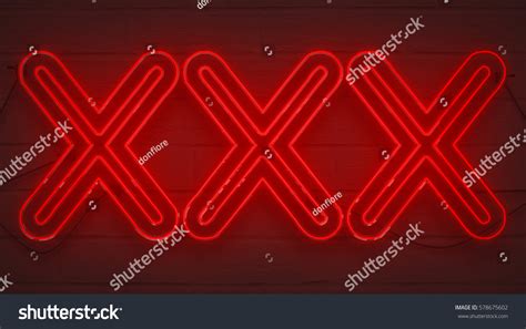 Flickering Blinking Red Neon Sign On Stock Photo Shutterstock