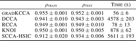 Table 1 From Large Scale Sparse Kernel Canonical Correlation Analysis