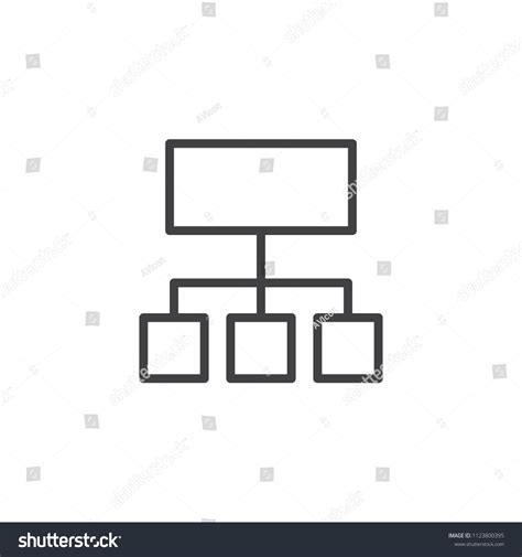 Organization Chart Outline Icon Linear Style Stock Vector Royalty Free